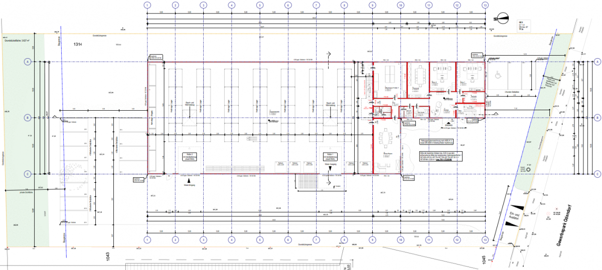 Lagerhalle mit Bürotrakt - planung KLEIN